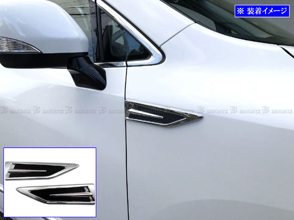 エルグランド PE52 PNE52 メッキ フェンダー ガーニッシュ カバー パネル プレート モール ベゼル サイド エアー カーボン調 AIR−LOU−006 : brightzk2 ...