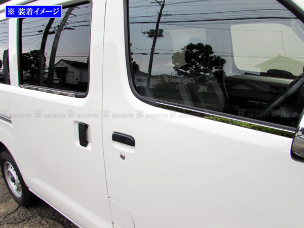 タウンエースバン S403M S413M 超鏡面 ステンレス メッキ ウィンドウ モール 4PC ウェザー カバー ストリップ WIN−SIL ...