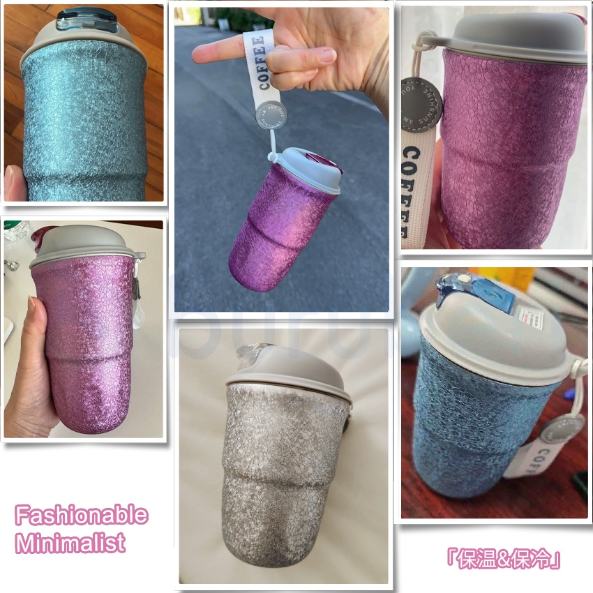 水筒 純チタンボトル 直飲み 蓋付き ワンタッチ 真空断熱 保温 保冷 320ml と450ml タンブラー 持ち運び コーヒーカップ アウトドア 携帯 : buruberi - 通販 ...