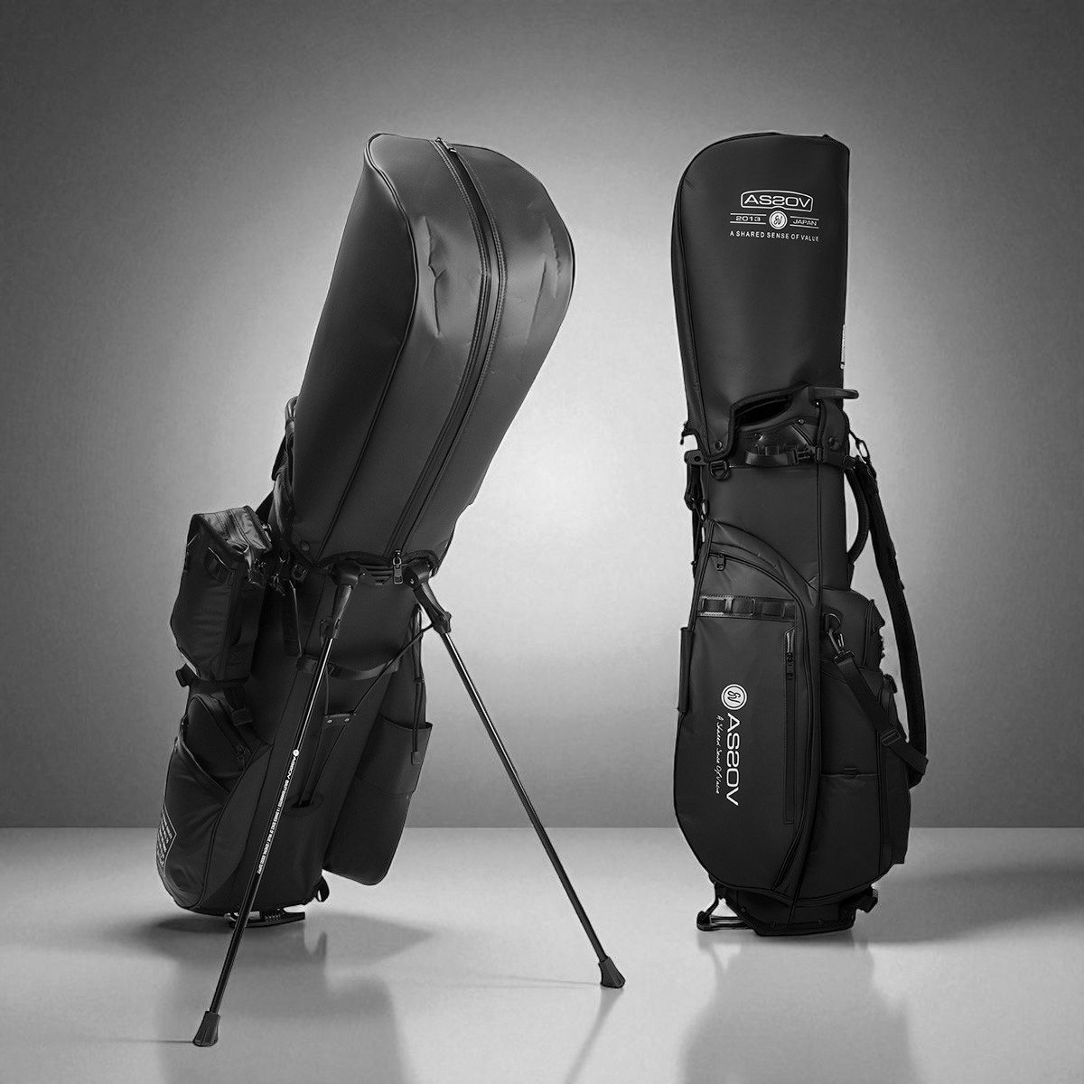 AS2OV（アッソブ） ゴルフ キャディバッグ スタンド 47インチ ナイロン
