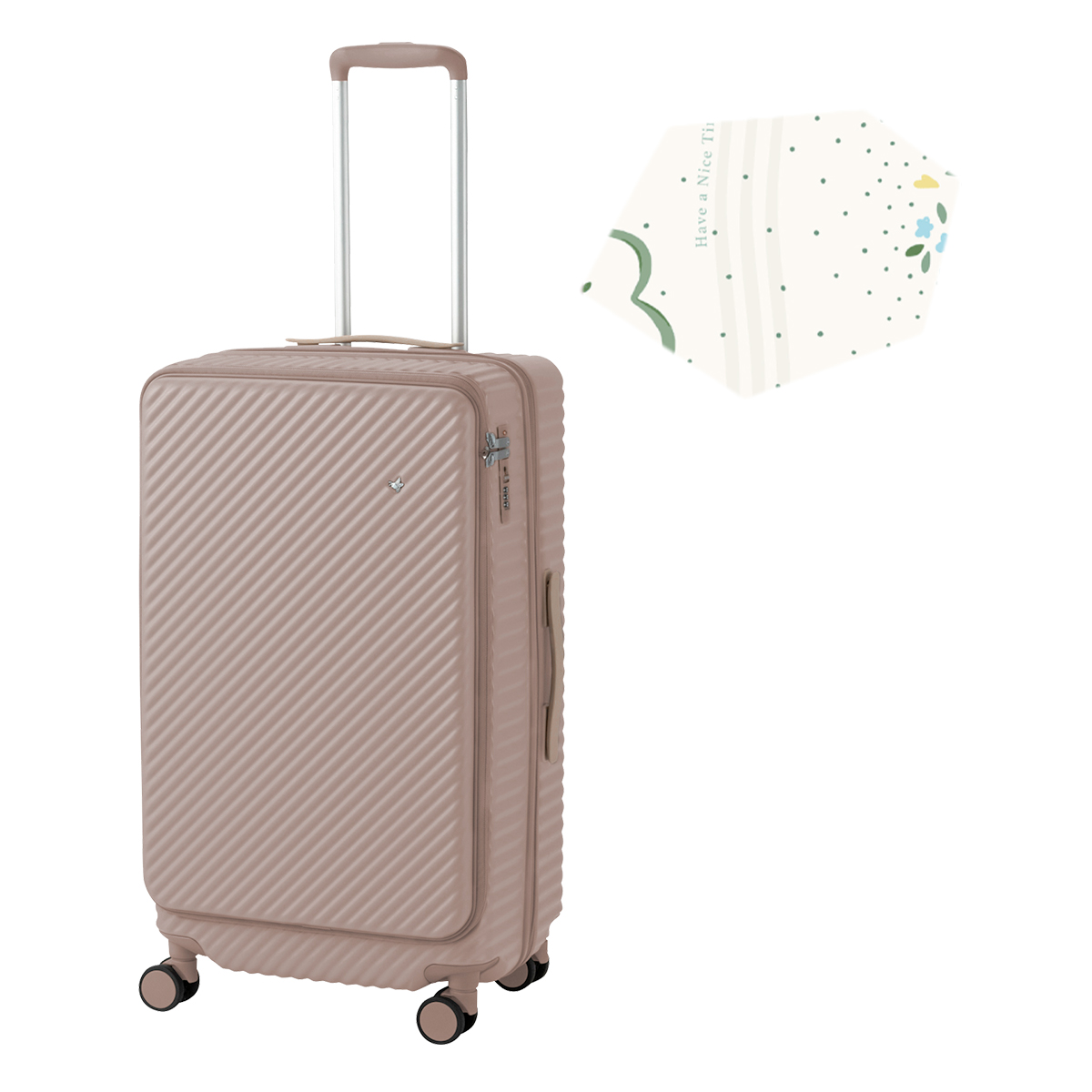 HaNT エース ハント ココント スーツケース Mサイズ フロントオープン ストッパー付き 65L 78L 拡張機能 女性 軽量 可愛い ...