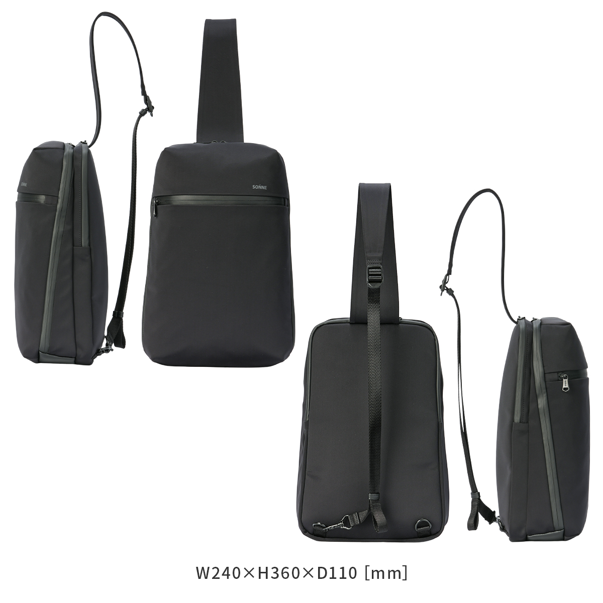 SONNE（ゾンネ） トリム ボディバッグ ワンショルダーバッグ メンズ