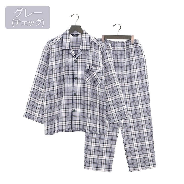 POLO BCS 綿100% 先染め 2重ガーゼ パジャマ メンズ : 13421p5 : パジャマファミリー - 通販 - Yahoo!ショッピング