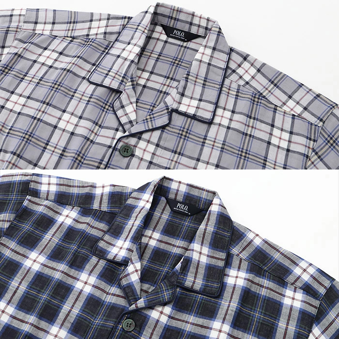 POLO BCS 綿100% 先染め 2重ガーゼ パジャマ メンズ : 13421p5 : パジャマファミリー - 通販 - Yahoo!ショッピング