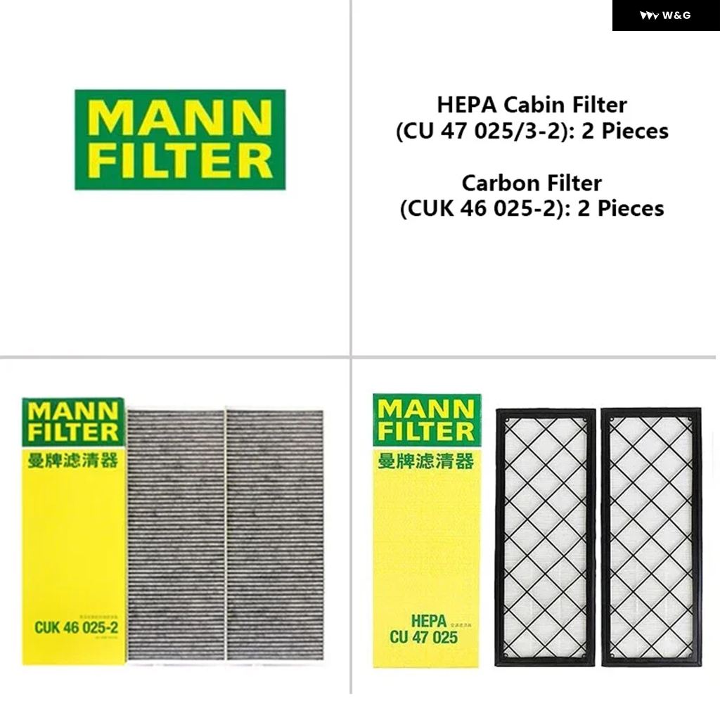HEPAカーボンキャビン フィルター キット テスラ モデルY EV MANNFILTER CUK25015/1-2 CUK46025-2 CU47025/3-2 ビルトインエア モデル3 ...