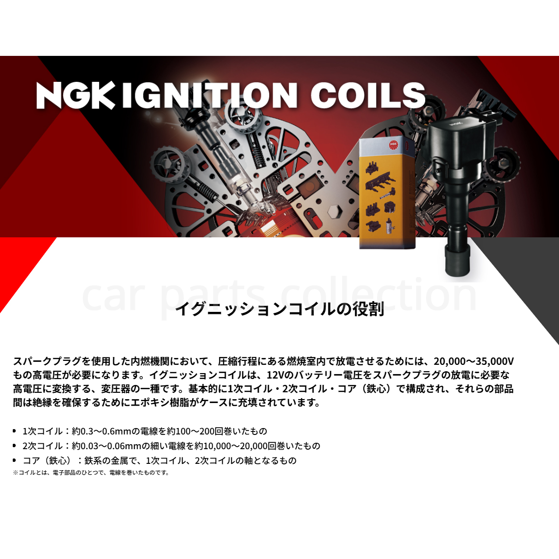 NGK トヨエース TRY220 (H15.8〜) 1TR-FE NGKイグニッションコイル 1台分 4本セット U5166 ※要詳細確認 : car parts collection ...