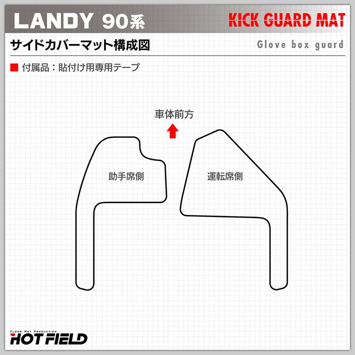 スズキ（SUZUKI） 新型 ランディ 90系 フロントサイドカバーマット キックガード マット HOTFIELD 日本製 送料無料 ...