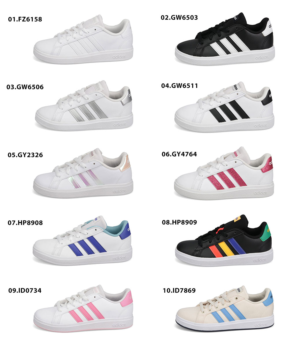 アディダス スニーカー グランドコート テニス レースアップ キッズ ジュニア ローカット シューズ 紐 ADIDAS GRAND COURT ...