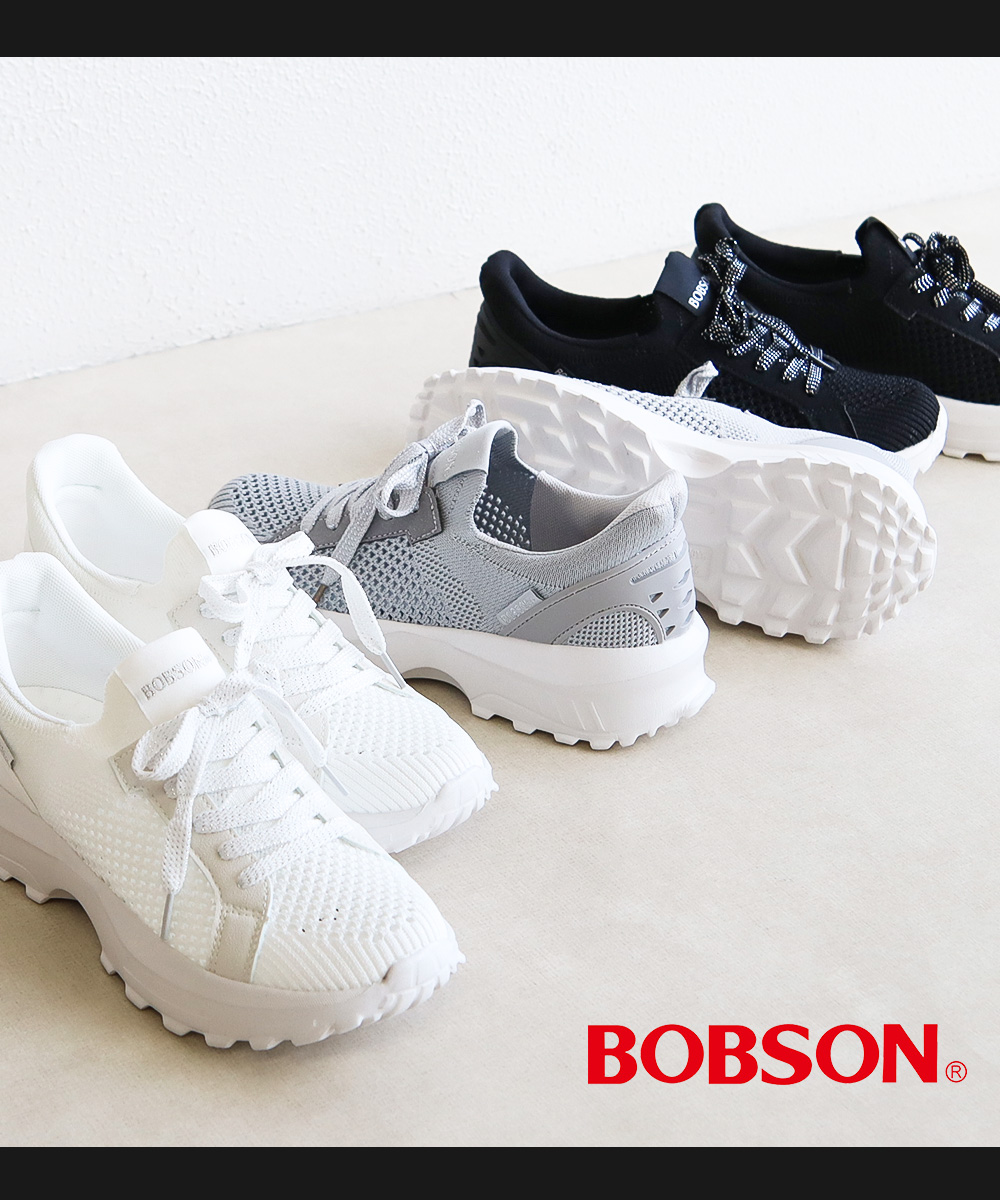 BOBSON ボブソン スニーカー レディース ローカット 歩きやすい 軽量 ハンズフリー 靴 ニット 黒 ブラック グレー 白 ホワイト 0047 : スニーカー&ファッション セレブル ...