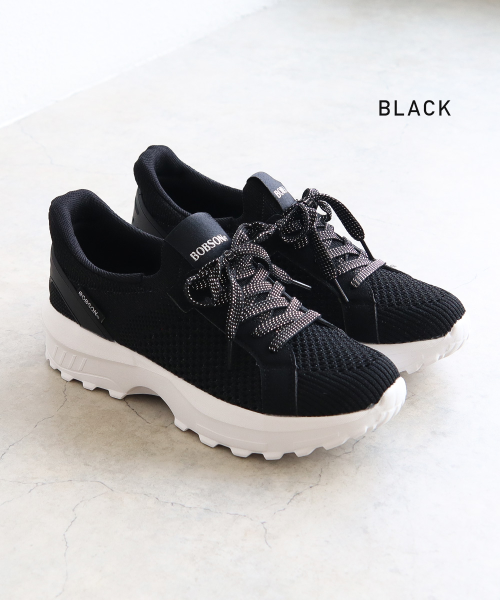 BOBSON ボブソン スニーカー レディース ローカット 歩きやすい 軽量 ハンズフリー 靴 ニット 黒 ブラック グレー 白 ホワイト 0047 : スニーカー&ファッション セレブル ...