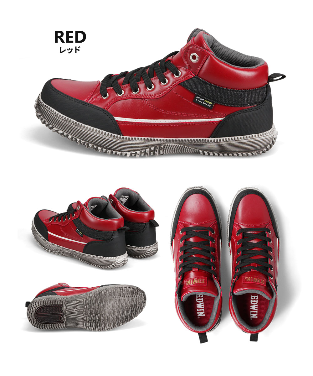 EDWIN エドウィン メンズ スニーカー ミッドカット カジュアル シューズ 4時間 防水仕様 おしゃれ 軽量 歩きやすい 屈曲性 靴 防滑 紳士 EDM-3602 : スニーカー ...