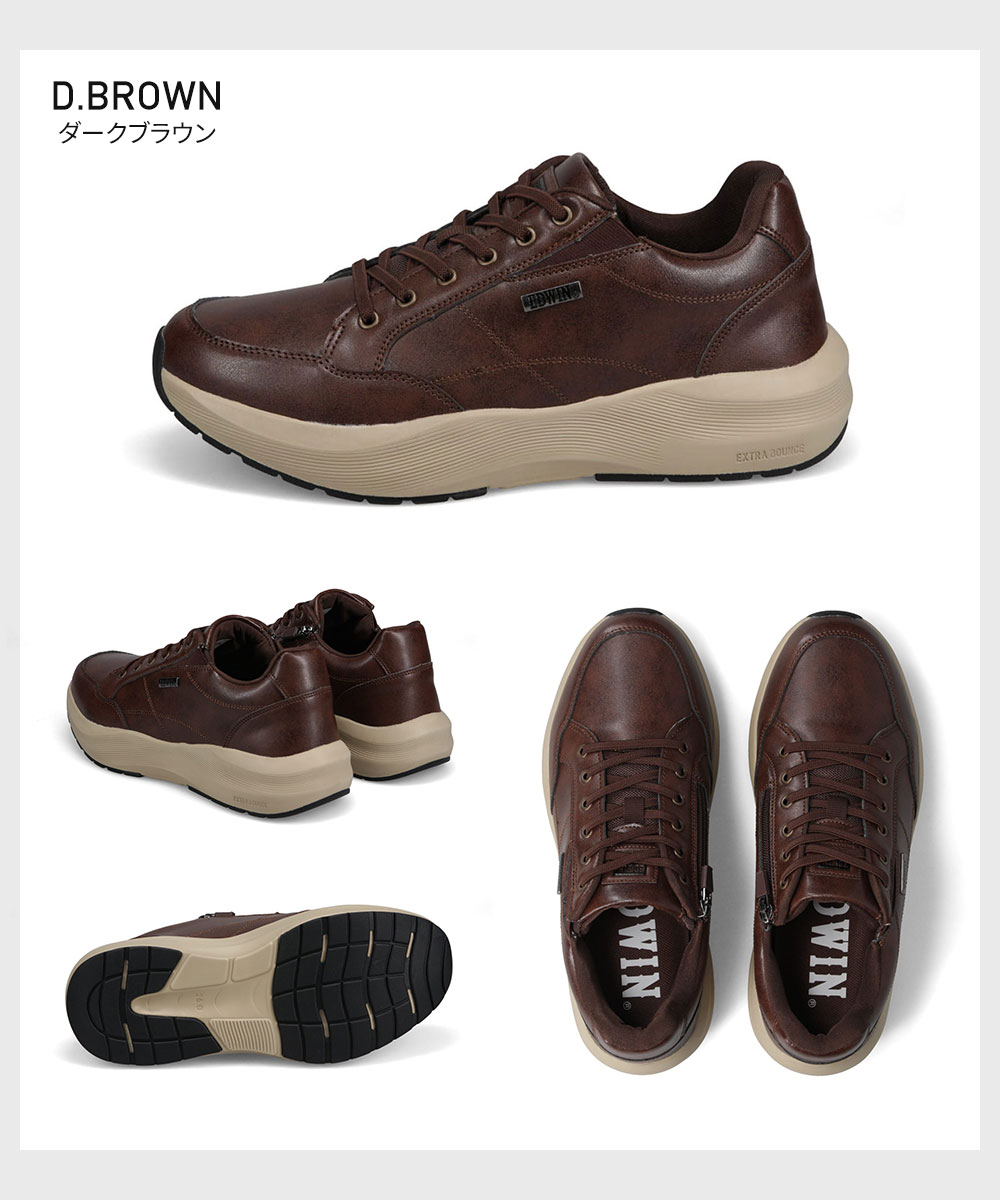 EDWIN エドウィン 防水 スニーカー メンズ おしゃれ ローカット ファスナー 軽い 梅雨 通勤 幅広 黒 ブラック ブラウン edwin 7368 : スニーカー&ファッション セレブル ...