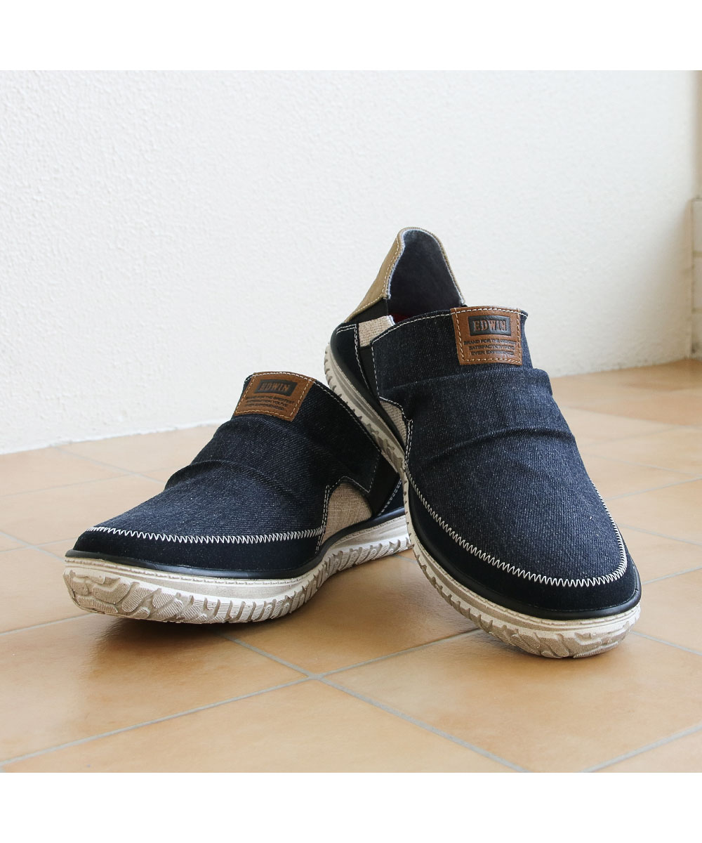 EDWIN エドウィン スニーカー メンズ おしゃれ スリッポン かかとが踏める カジュアル 黒 メンズスニーカー ブラック ブラウン edwin 7745 : スニーカー&ファッション セレ ...