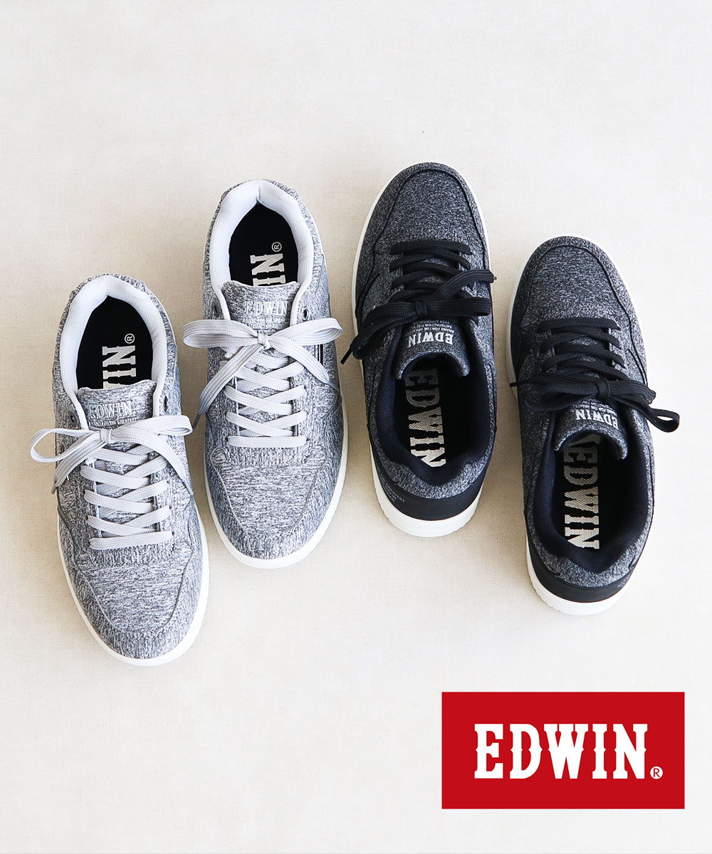 EDWIN エドウィン スニーカー メンズ ローカット 軽量 履きやすい 大人 カジュアル 靴 疲れにくい おしゃれ 黒 ブラック グレー 7760 : スニーカー&ファッション セレブル ...