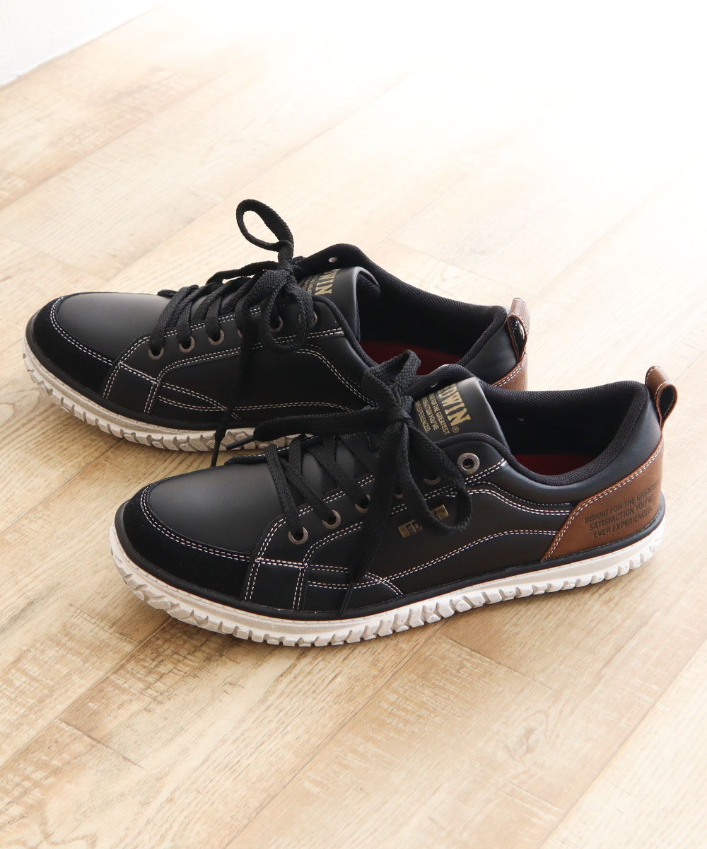 EDWIN エドウィン スニーカー メンズ ローカット 軽量 幅広 靴 耐滑 履きやすい 滑りにくい カジュアル 男性 黒 ブラック 赤 レッド 7769 : スニーカー&ファッション セレ ...