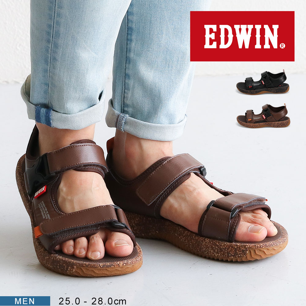 EDWIN エドウィン サンダル メンズ スポーツサンダル バックストラップ バックベルト シンプル コンフォート ワンマイル アウトドア 5105 : スニーカー&ファッション セレブル ...