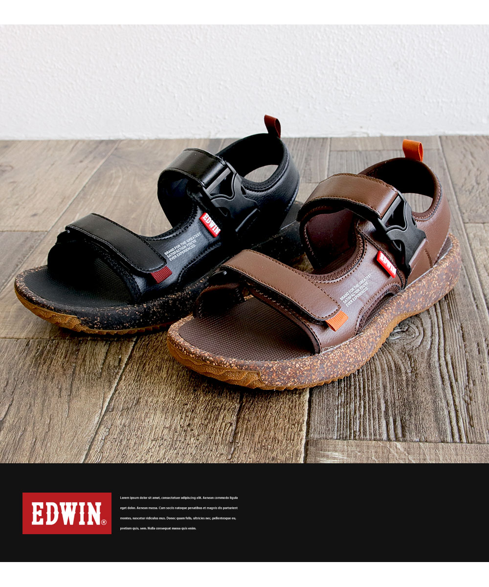 EDWIN エドウィン サンダル メンズ スポーツサンダル バックストラップ バックベルト シンプル コンフォート ワンマイル アウトドア 5105 : スニーカー&ファッション セレブル ...