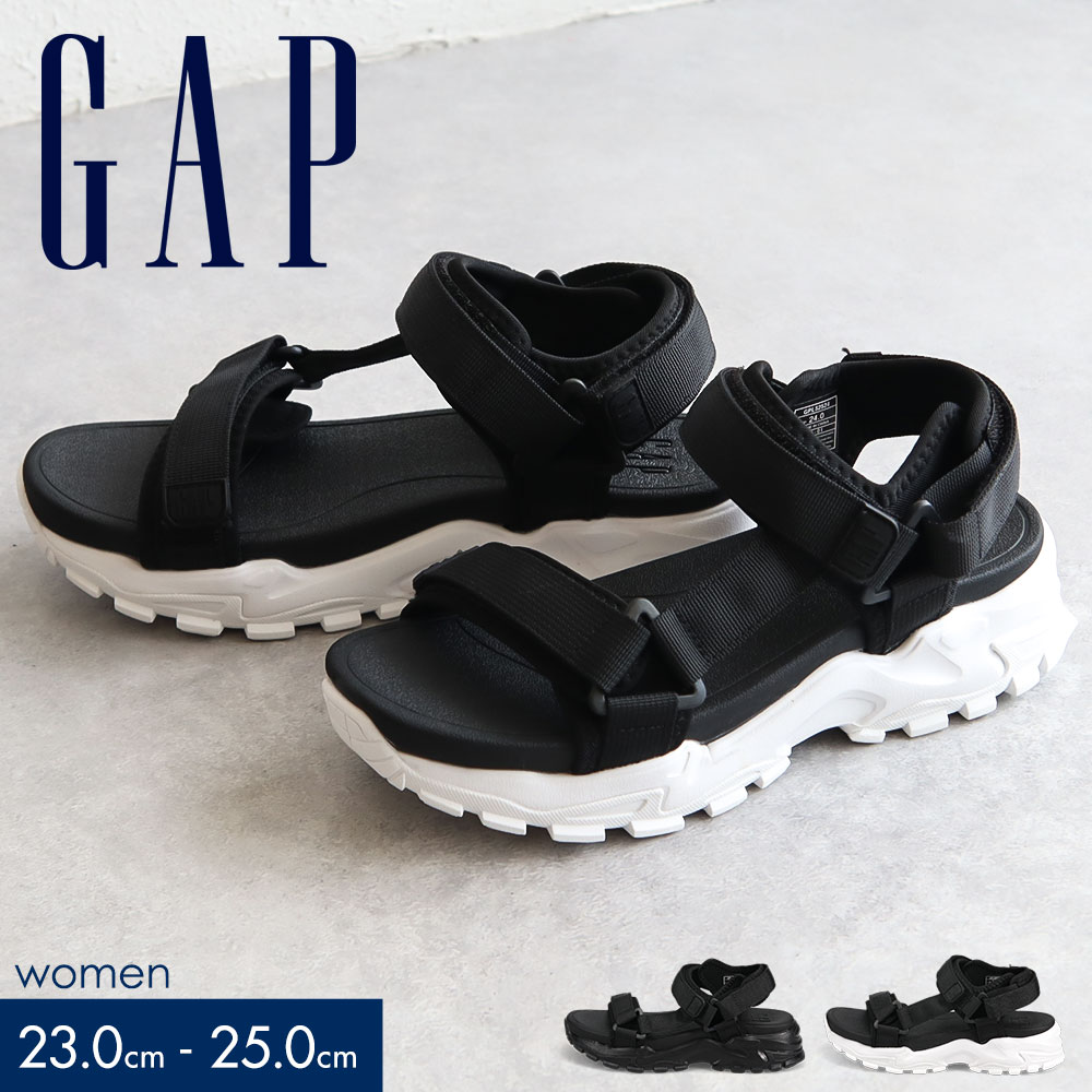 GAP ギャップ スポーツサンダル レディース 厚底 履きやすい シンプル カジュアル アウトドア 靴 黒 白 ブラック ホワイト gpl52524 : スニーカー&ファッション セレブル ...
