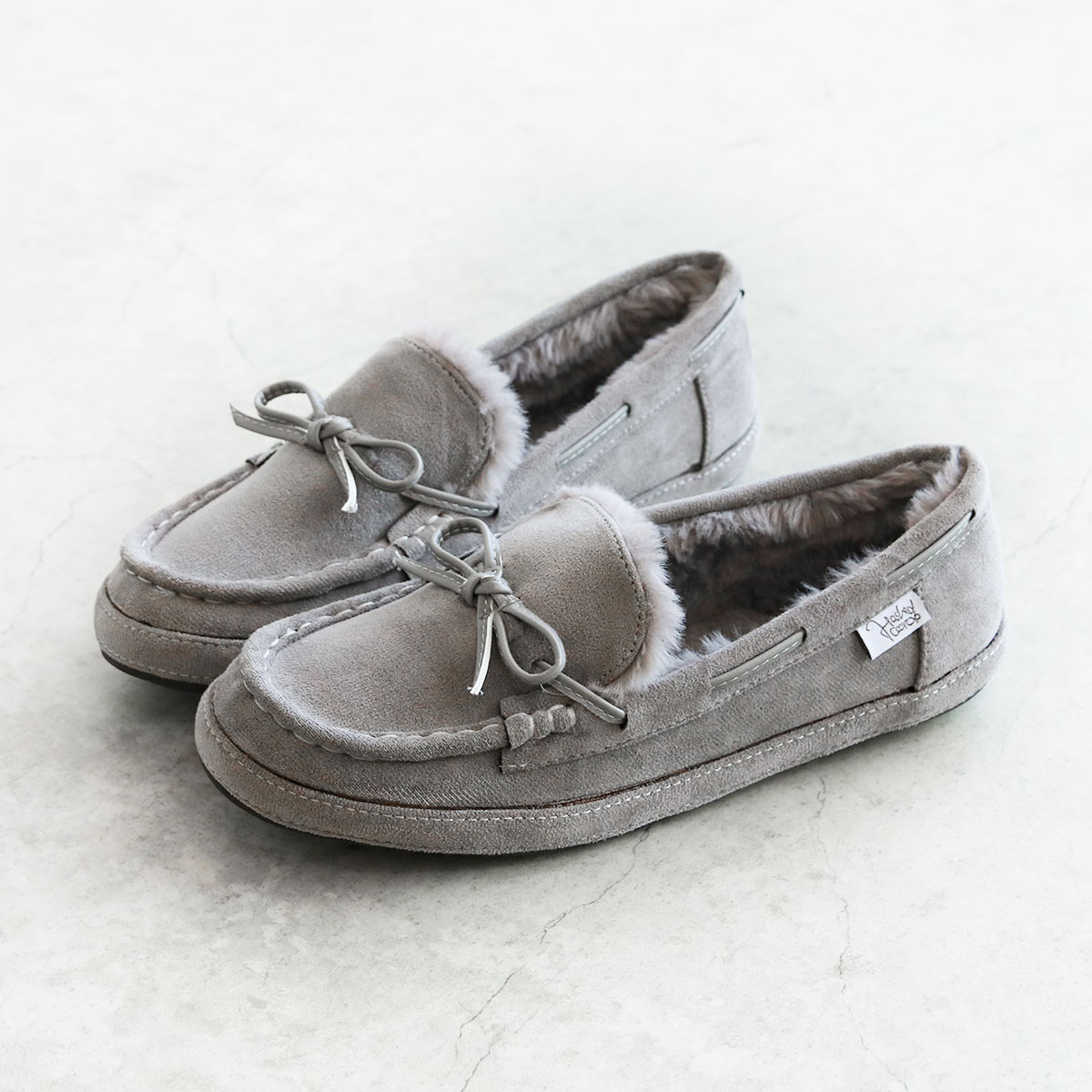 Hashed Coorde（ハッシュドコーデ） モカシン レディース ボア 暖かい 防寒 もこもこ あったか スリッポン ムートン 裏起毛 ファー ブラック マスタード ベージュ グレー ...