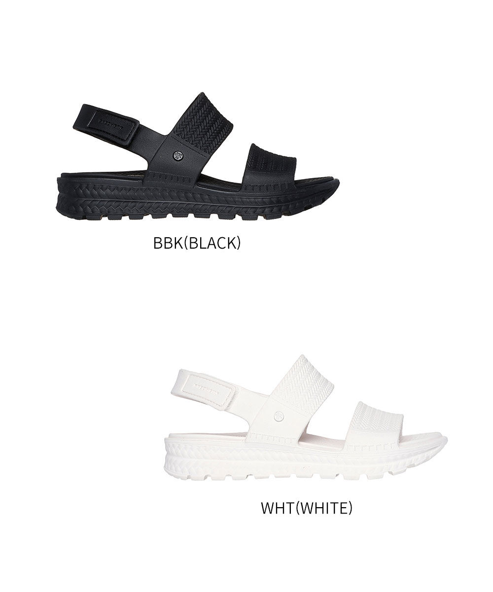 SKECHERS スケッチャーズ サンダル レディース 靴 シューズ 黒 白 ARCH FIT FOOTSTEPS SUNNY DAYS ...