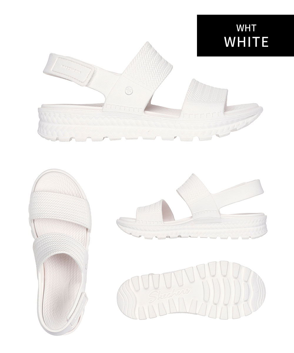 SKECHERS スケッチャーズ サンダル レディース 靴 シューズ 黒 白 ARCH FIT FOOTSTEPS SUNNY DAYS ...