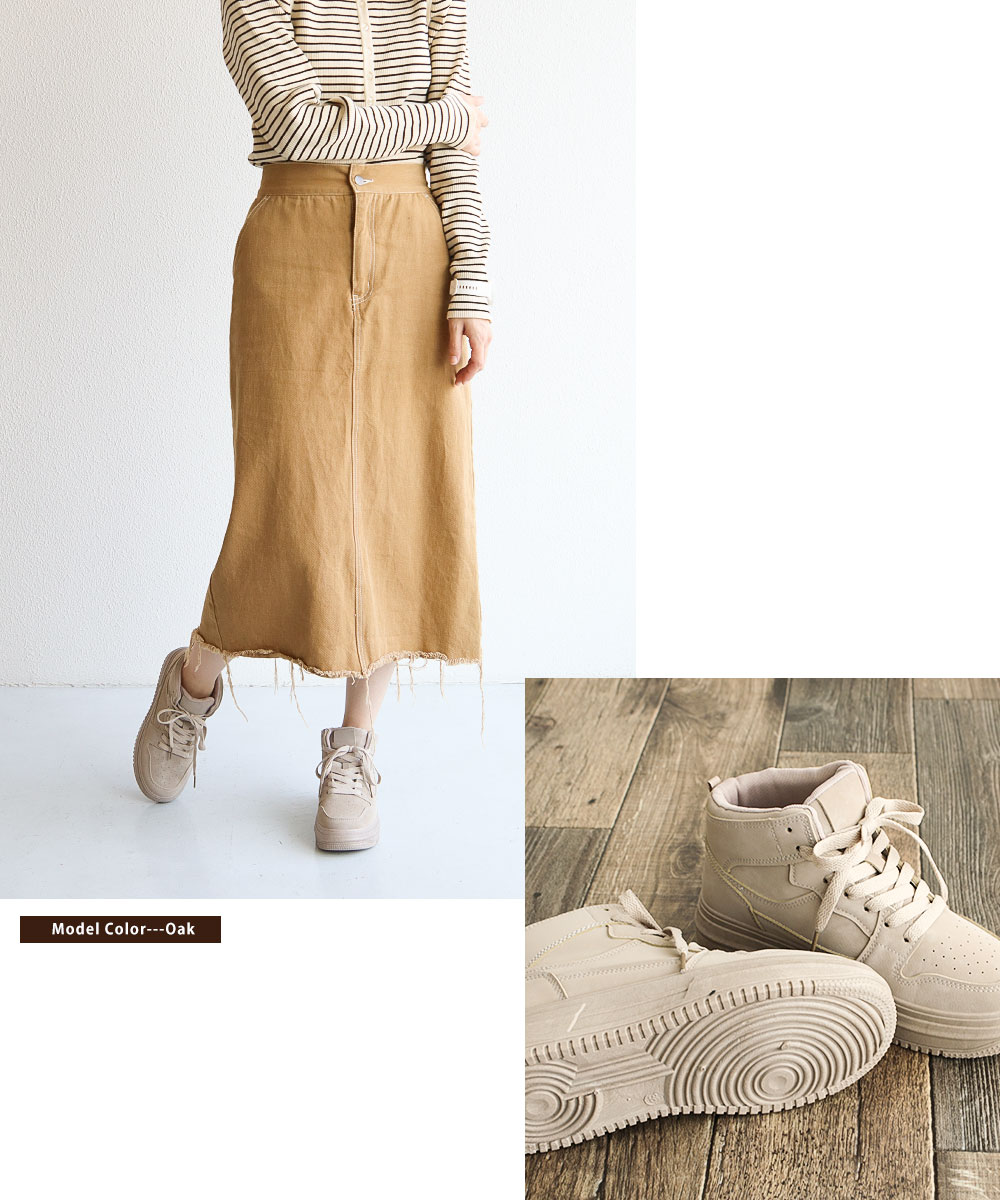 ハイカットスニーカー 厚底 レディース スニーカー 厚底スニーカー ジュニア シンプル おしゃれ カジュアル 靴 グレー キャメル 95021 ...