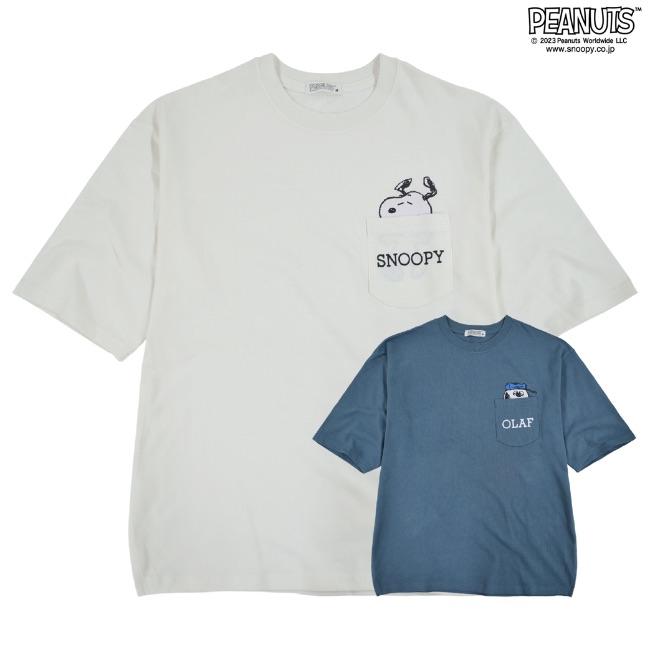 スヌーピー オラフ Tシャツ 半袖 ドロップショルダー ポケット SNOOPY PEANUTS :s1132-182sp:CharaBasket - 通販 - Yahoo!ショッピング