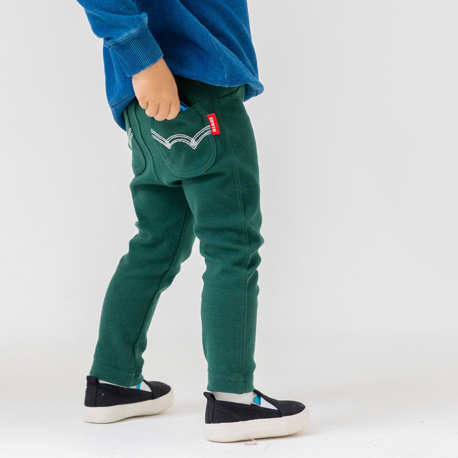 EDWIN（エドウィン） ネコポス送料無料 アウトレット ストレッチ パンツ キッズ 子供服 男の子 女の子 ズボン ユニ ベビー服 80 90 95 100 110 120 130cm [M ...