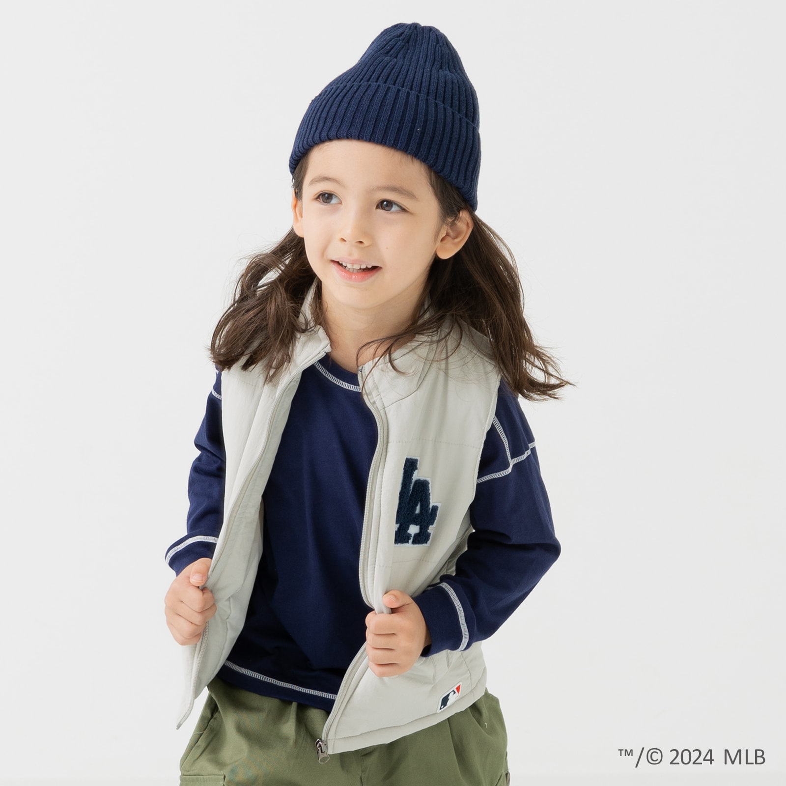 MLB キッズ 子供服 ベスト 中綿 ロゴ 男の子 女の子 アウター メジャーリーグ ドジャース ヤンキース レッドソックス 秋 100 110 120 130 140 150 160cm ...