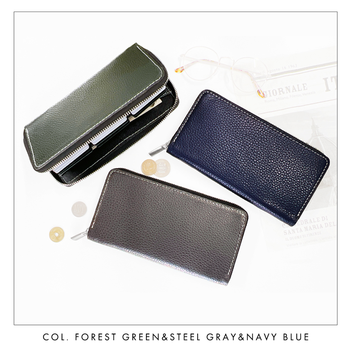 蛇腹 カードポケット付き 長財布 本革 財布 ベーシックダンディ レザー ラウンド ファスナー サイフ ウォレット 革財布 ラウンド財布 長サイフ カードポケット : チェレステ - 通販 ...