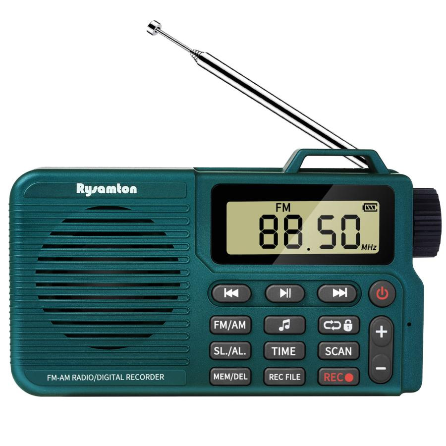 ラジオ ポータブル ワイドFM FM AM 対応 録音 収音 音楽プレイヤー スピーカー bluetooth 充電式 時計 小型ラジオ LCD 液晶 ディスプレー 画面 高感度 2カラー ...