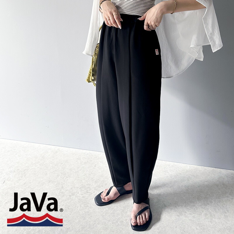 《java ジャバコラボ》送料無料 ボトムス パンツ レディース 美脚 バナナパンツ スラックス 華奢見え タックパンツ ウエストゴム :jv0940149:Classical Elf(XXS ...