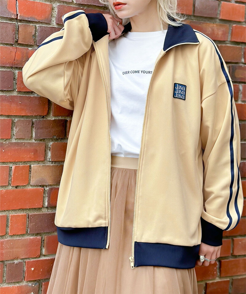 《javaジャバ コラボ》送料無料 トップス アウター レディース メンズ ダブルライン トラックジャケット レトロ スポーティ ファスナー ジャージ :jv1029015:Classical ...