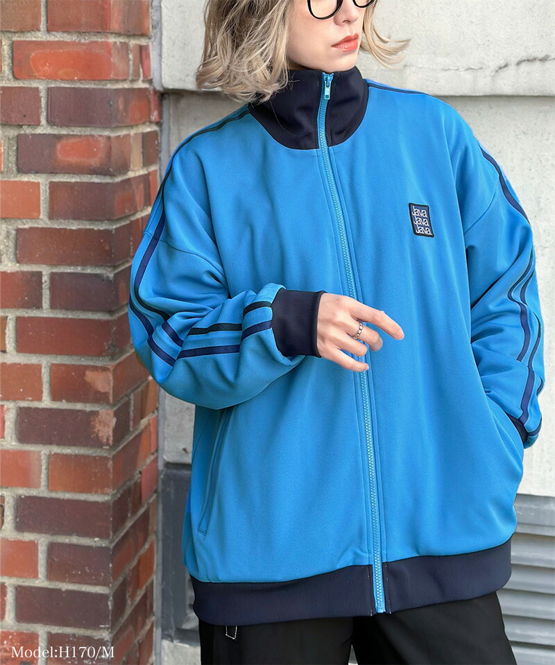 classicalelf 《javaジャバ コラボ》送料無料 トップス アウター レディース メンズ ダブルライン トラックジャケット レトロ スポーティ ファスナー ジャージ ...