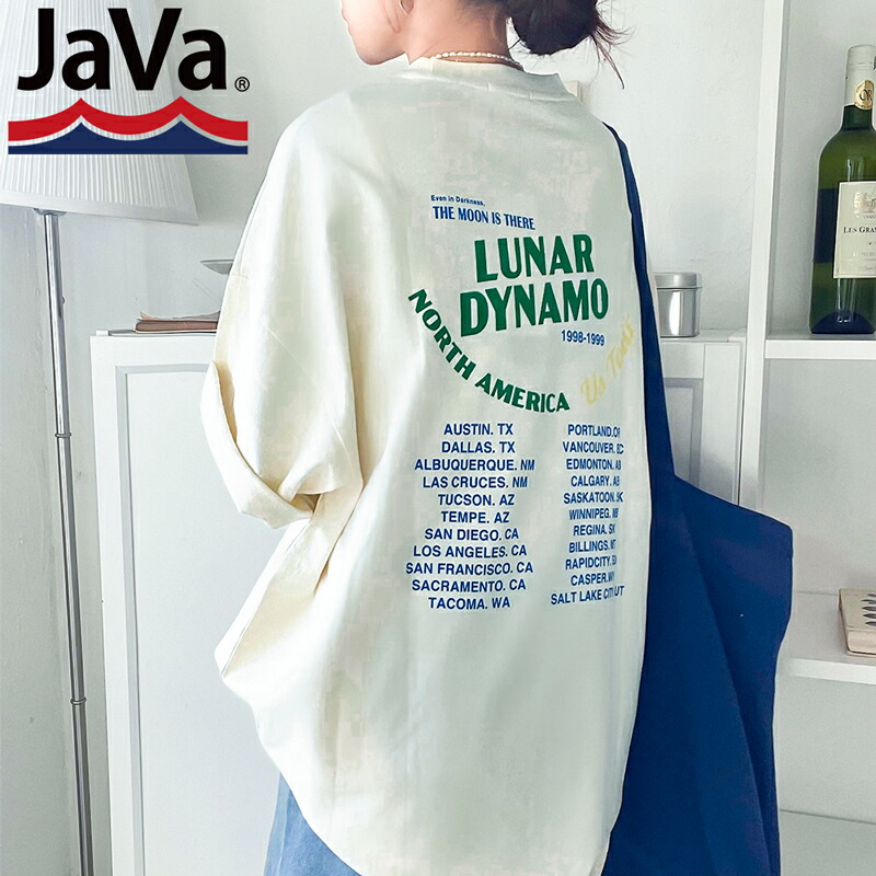 classicalelf 《java ジャバコラボ》 送料無料 トップス Tシャツ レディース 綿100% ピグメント レトロ ヴィンテージ ライク ツアーロゴ 男女兼用 ユニセックス ...