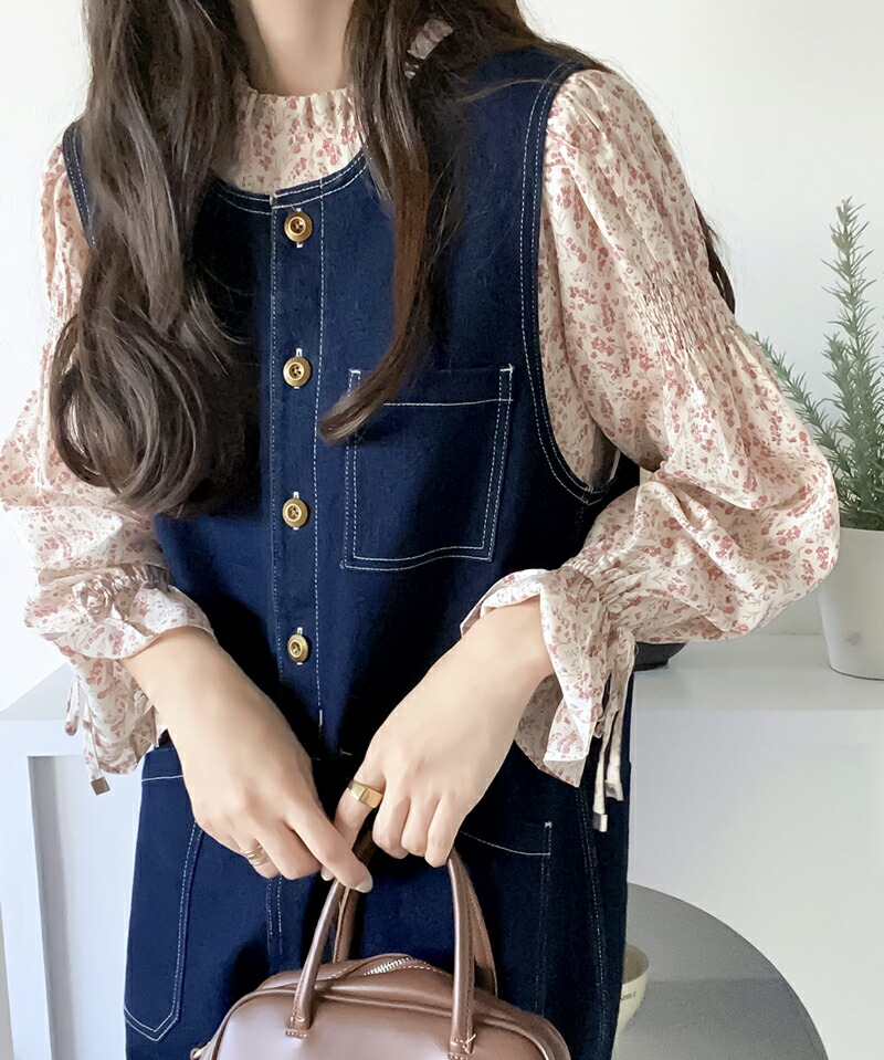 《javaジャバ 別注》 送料無料 パンツ サロペット レディース 前後 2way 配色 ステッチ デニム ワイド テーパード アンティーク ボタン :jv1260054:Classical ...