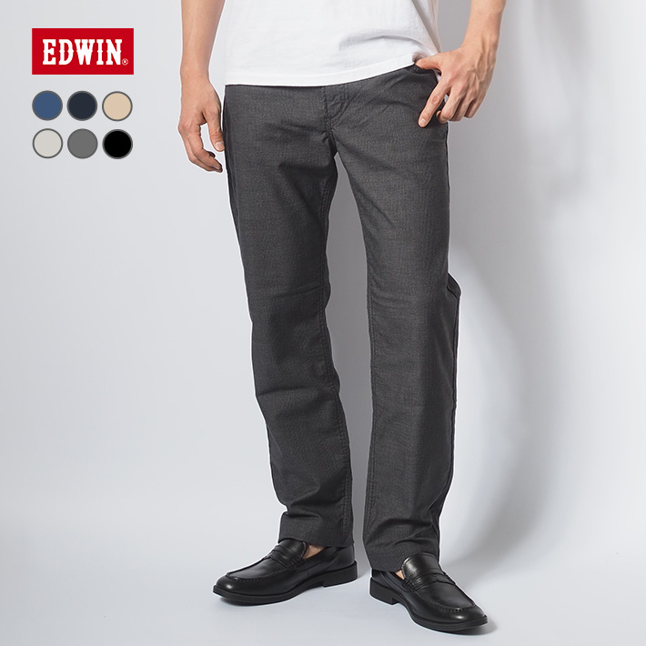 INTERNATIONAL BASIC エドウィン 403 涼しいパンツ ストレート 麻 接触冷感 ストレッチ (E403CA) メンズファッション ブランド EDWIN : BIG HOOK ...