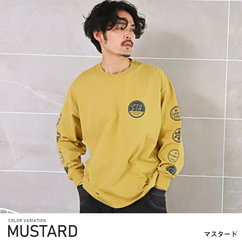 ロンT メンズ 長袖 Tシャツ トップス ワッペン ロゴ プリント ロンT メンズ 長袖 Tシャツ トップス ワッペン ロゴ プリント