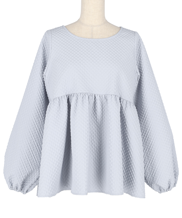 ブラウス レディース エンボス ダイヤ柄 バックリボン クルーネック 長袖 ミディアム丈 シンプル メール便不可 24ss coca コカ :26-230926001-23:coca - 通販 ...