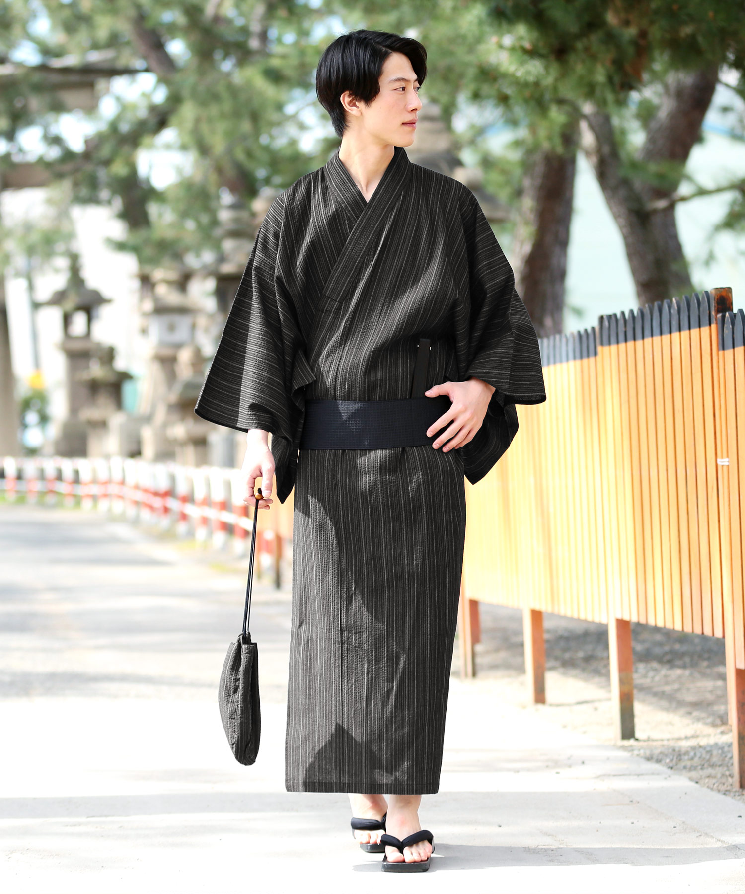 浴衣 メンズ ロシェル Roshell 紳士 和服 モダン 祭り 花火大会 作り帯 ワンタッチ帯 ストライプ ブランド ギフト 送料無料 : ブランド下着ならCrazy Ferret - 通販 ...