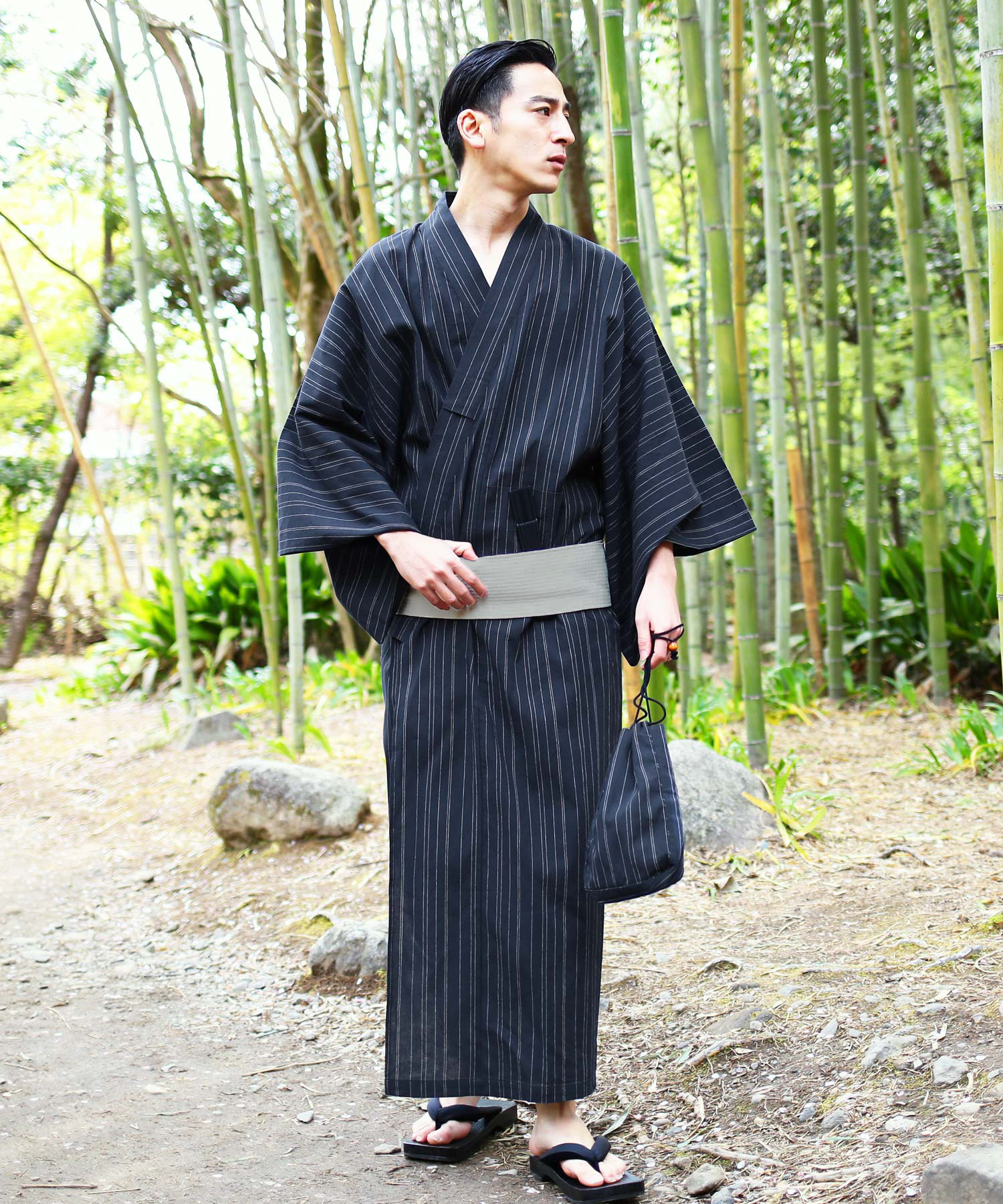 浴衣 メンズ ロシェル Roshell 紳士 和服 モダン 祭り 花火大会 作り帯 ワンタッチ帯 ボーダー ストライプ ブランド ギフト 父の日 :216766:ブランド下着ならCrazy ...