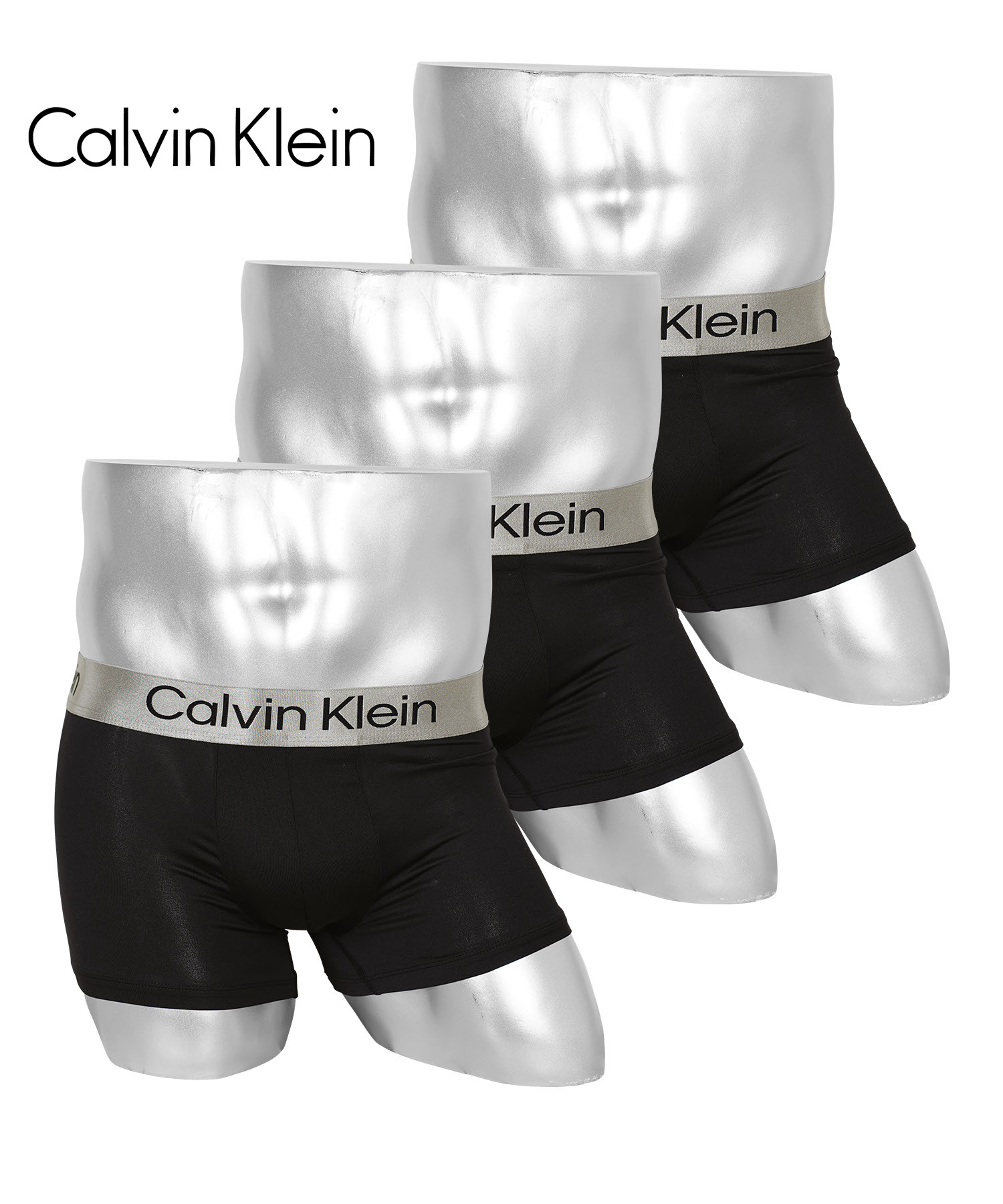 Calvin Klein（カルバン・クライン） ボクサーパンツ 3枚 セット メンズ 男性下着 ローライズ スチールマイクロ 新生活 衣替え ...