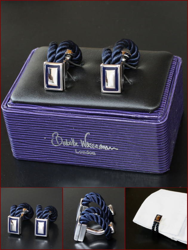 カフス カフスボタン Babette Wasserman ネイビーロープ : 鎌倉カフス