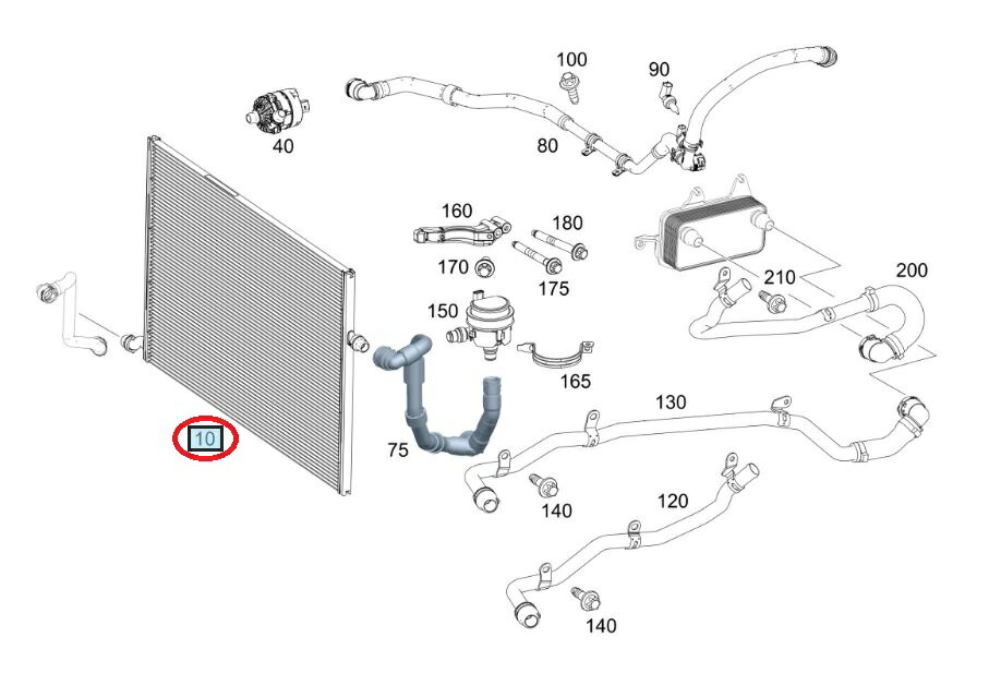 Mercedes-Benz Mercedes-Benz（メルセデスベンツ）低温ラジエター純正品 新品GLCクラス/GLEクラス/Eクラス/C ...