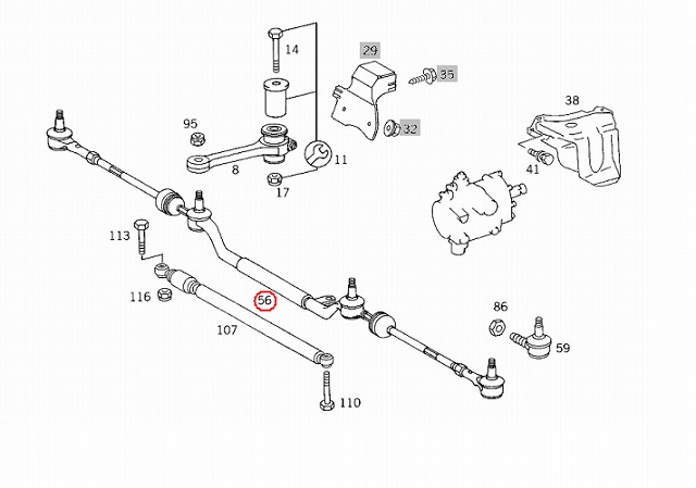 ベンツ Cクラス W202センターロッド&サイドロッド優良品（社外品） for Mercedes-BenzOE番号：2024600405 ...