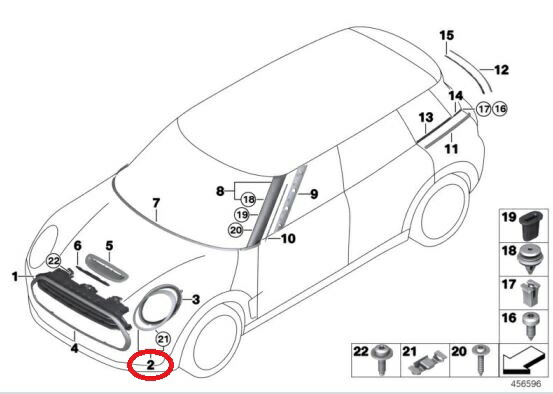 MINI（ミニ） BMW MINI(ビーエムダブリュー ミニ)ヘッドライトリムLH純正品 新品F54 51137351371 : 輸入車パーツ ...