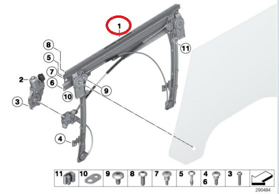 MINI BMW MINIフロント ドアレギュレター（右側）（純正品・新品）R56 R55 R57純正番号:51332756084 : 輸入車 ...