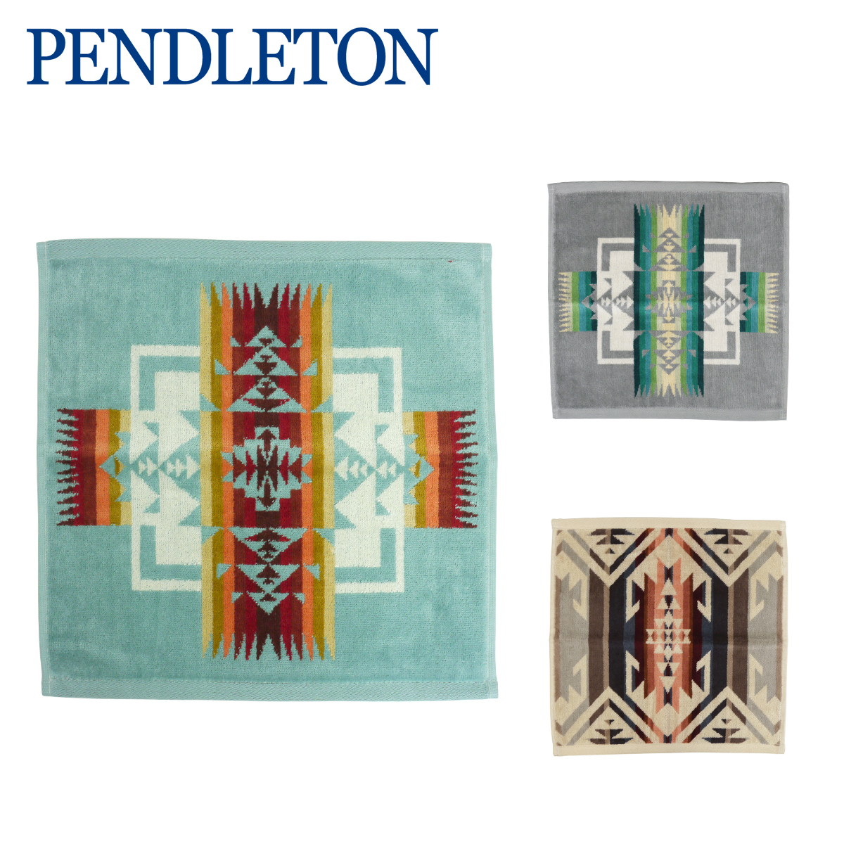 PENDLETON 【並行輸入品】ペンドルトン ハンドタオル ホワイトサンド タオルハンカチ XB220 33x33cm アイコニック ジャガードウォッシュクロス Towel : daily ...