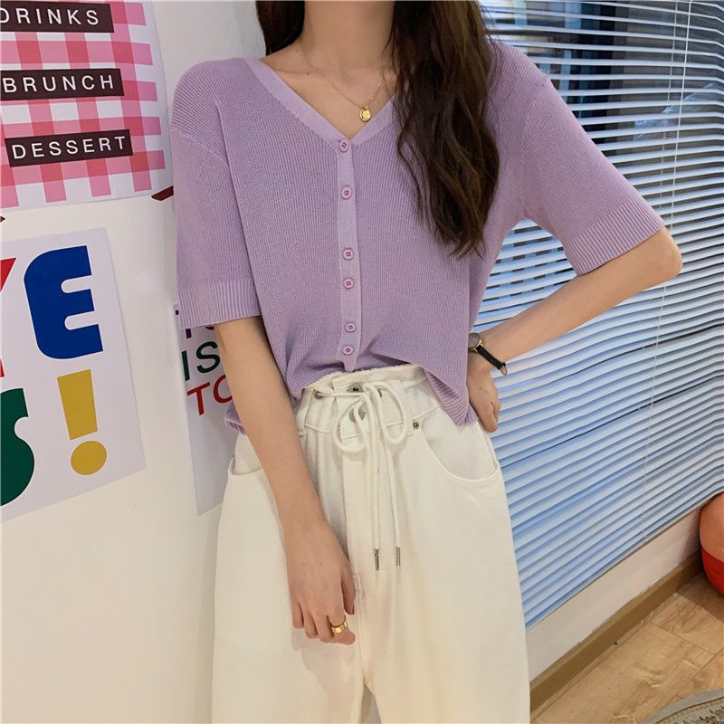 薄手ニット カーディガン 半袖 レディース トップス 夏 UVカット サマーカーディガン サマーニット Vネック おしゃれ 大きいサイズ ナチュラル : DAIM STORE - 通販 ...