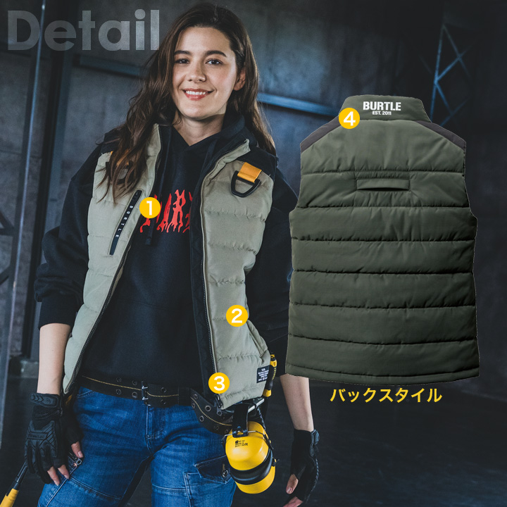 BURTLE（バートル） 防寒ベスト 5044 サーモクラフト対応 保温 ヒートベスト ヒーターベスト 電熱ベスト アウトドア メンズ レディース 即日発送 : 作業服の専門店だるま商店 ...